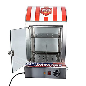 1500W Commercial Hot Dog Steamer,Electric Hut Hot Dog Steamer with Bun Warmer,Stainless Steel Hot Dog Cooker Machine