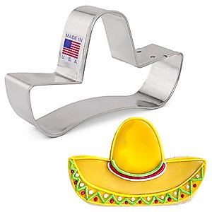 Sombrero Cookie Cutter for Mexican Fiesta/Cinco de Mayo, 4.25" Made in USA by Ann Clark