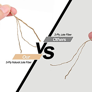 984 FT Natural Jute Twine, Twine String, 3ply Thin Ribbon Hemp Twine, Twine for Gardening Plant Gift Wrapping Art Wedding Decoration Packing String Bulk (3 Roll)