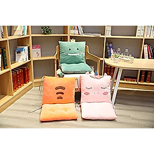 ChezMax Chair Cushion Plush Seat Cushion Back Cushion with Ties, Detachable Thickened Desk Chair Pads, Cartoon Waist Pillow Cushion Decor for Chair Car Office Patio Wheelchair, Cartoon Unicorn