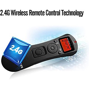 PHOTOOLEX Intervalometer Digital Camera Remote Shutter Release Controller LCD Timer Control 2.4G Wireless for Canon EOS Rebel T6 T7 80D 70D 60D 60Da 77D T7i T6i T6s SL2 SL1 T5 T3 T5i T4i T3i T2i