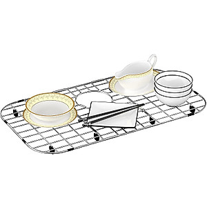 SANNO Kitchen Sink Grate Stainless Steel Sink Protector for Kitchen Sink Dish Drying Rack, Expandable Dish Drainer