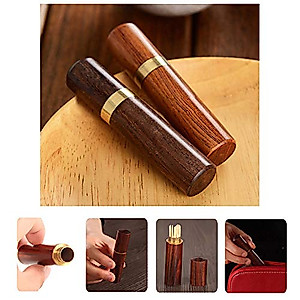 LERTREE 2Pcs/Set Wooden Toothpick Case Portable Tooth-pick Holder Storage Sewing Needles Box