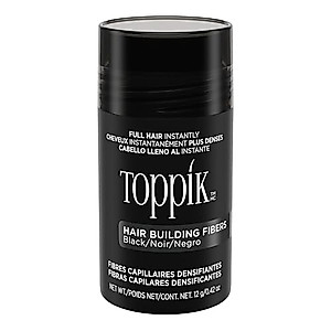 Toppik Hair Building Fibers, Black, 12g Fill In Fine or Thinning Hair Instantly Thicker, Fuller Looking Hair 9 Shades for Men Women