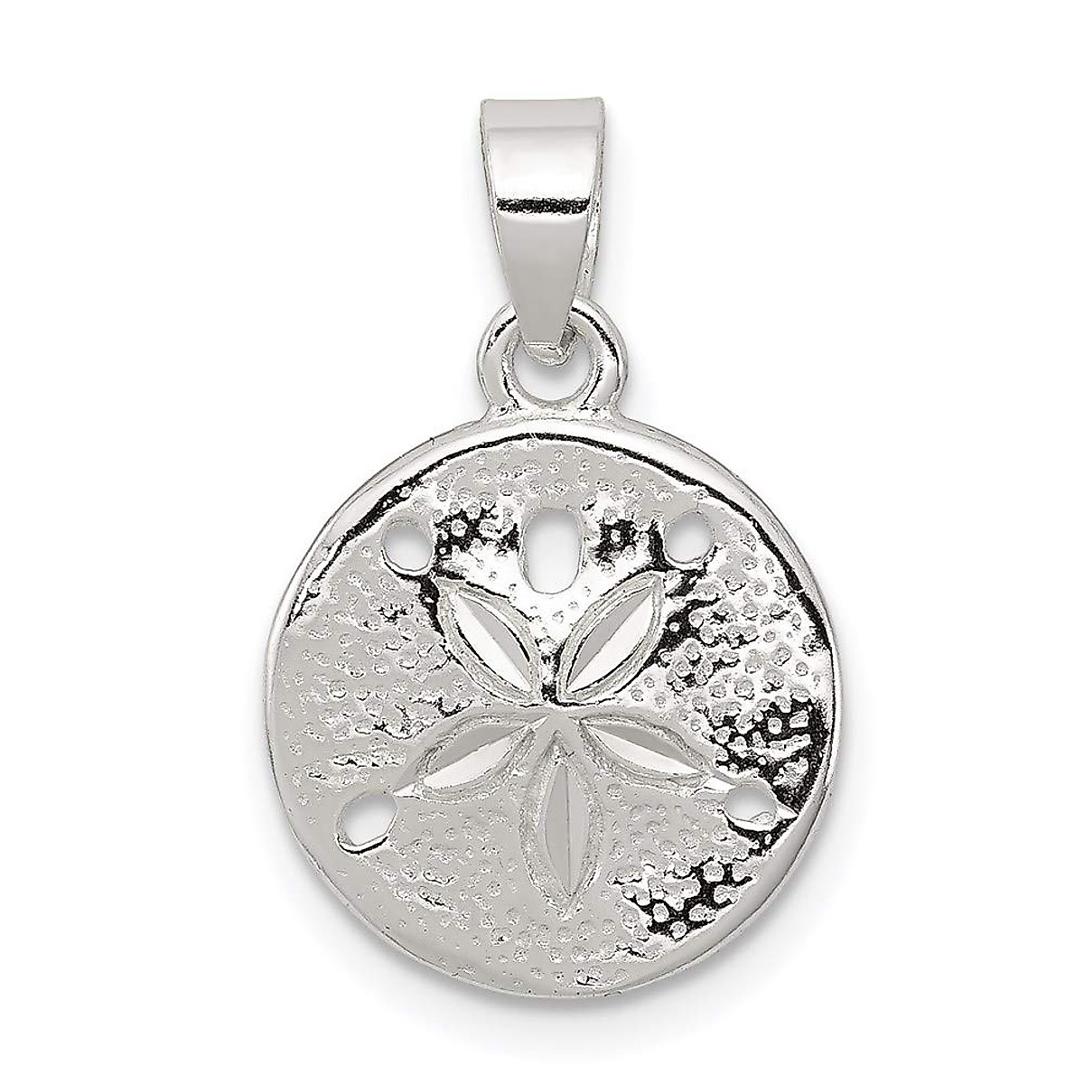 Sterling Silver Polished Sand Dollar Pendant QQC8706