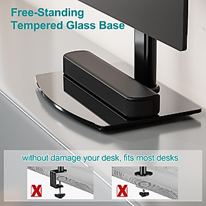 MOUNT PRO Vertical Dual Monitor Stand for 2 Computer Screen up to 32 Inch, Stacked Monitor Mount, Free-Standing Monitor Desk Stand with Swivel, Tilt, Height Adjustable, VESA Stand 100 x 100