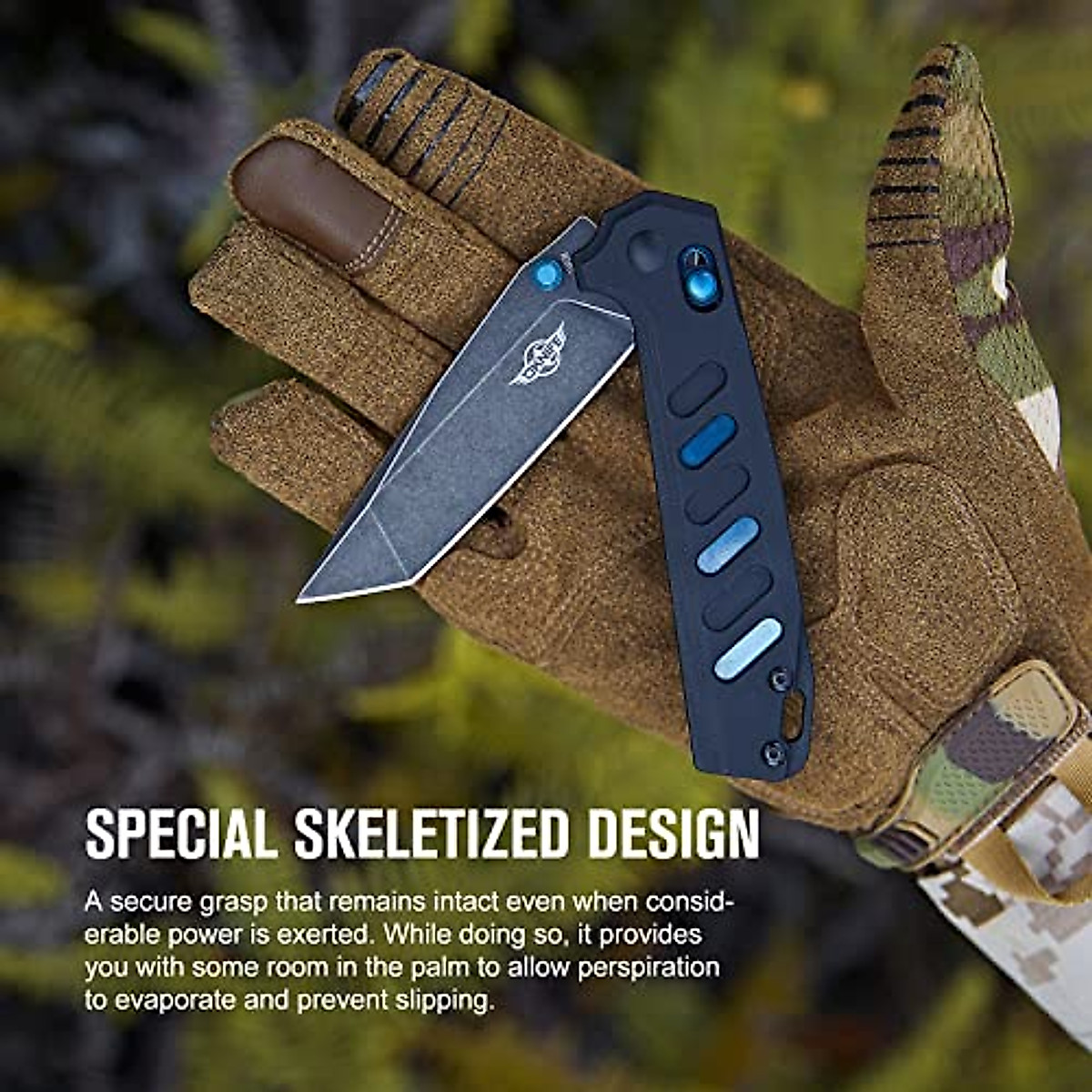 OKNIFE Rubato Pocket Knife, Tanto Style EDC Folding Knife with 154CM Stainless Blade and G10 Handle for Camping Indoor and Outdoor Activities (Black)