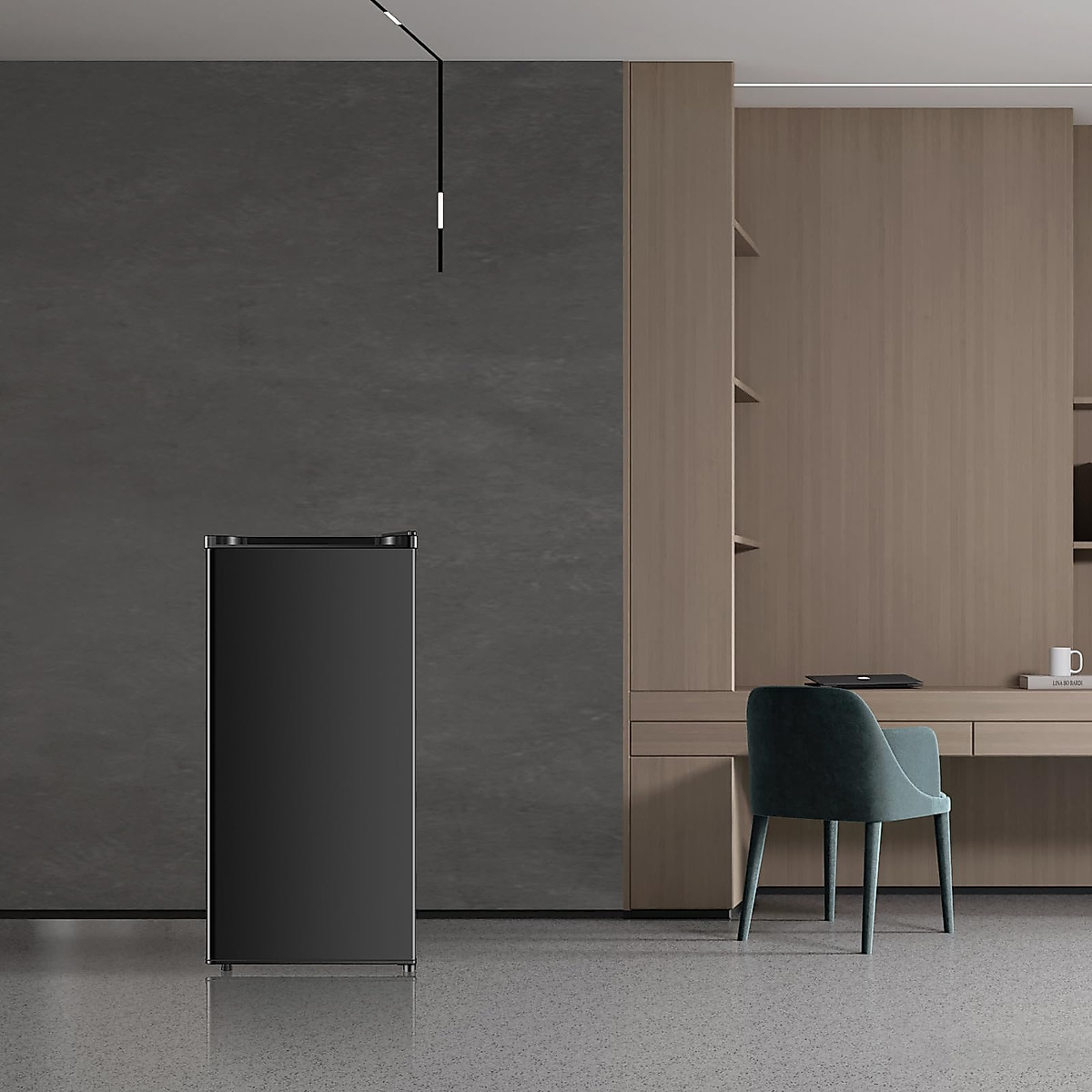 HAILANG 3.1 Cu.Ft Mini Fridge with Freezer, Single Door Mini Refrigerator, 5 Settings Temperature Adjustable, Compact Refrigerator for Apartment,Dorm, Office, Bedroom