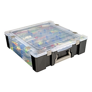 Flambeau Outdoors 9030 Super Max Satchel, Portable Fishing & Tackle Storage with Zerust Anti-Corrosion Technology, Black/Clear 17.25x16.75x5-Inch