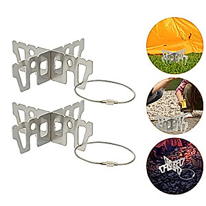 Kichvoe 2Pcs Alcohol stove bracket fixing bracket for stove portable stove stand rack camping outdoor barbecue stand stove stand for camping mini pot Stainless steel liquid