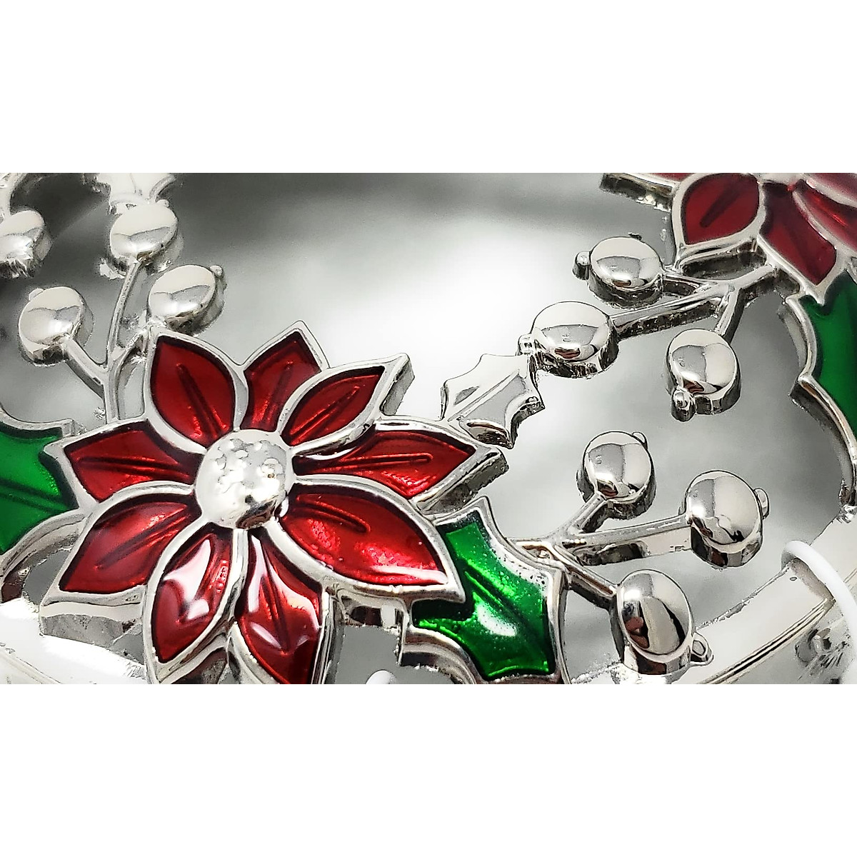 Yankee Candle Poinsettia Holiday Floral Illuma-Lid Candle Topper - for YC Large and Medium Original Jar Candles