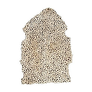 Creative Co-Op 2' x 3' Leopard Print Goat Fur Rugs, Brown