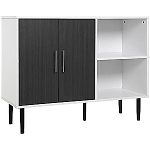 HOMCOM Sideboard Buffet Cabinet, Kitchen Cabinet, Coffee Bar Cabinet with Adjustable Shelf, Free Standing 2-Door Kitchen Cupboard for Living Room, Hallway, Gray