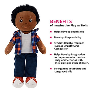 Playtime by Eimmie 14" Soft Baby Doll - Plush Rag Dolls for 2 Year Old Girls and Boys, Toddler & Infants - Girl Toys - Stuffed Toy Companion - Washable & Sensory Fabric Body - Charlie - Boy Dolls Kids