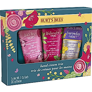 Burt's Bees Gifts, 3 Moisturizing Hand Creams with Shea Butter, Hand Cream Trio Spring Set - Lavender and Honey, Wild Rose and Berry & Watermelon and Mint