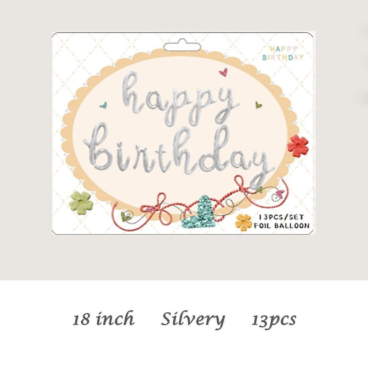 18-inch Happy Birthday Balloons Banner,Lowercase letter aluminum foil balloon set suitable for birthday party decoration by MALEFICIA,Ecofriendly Fun