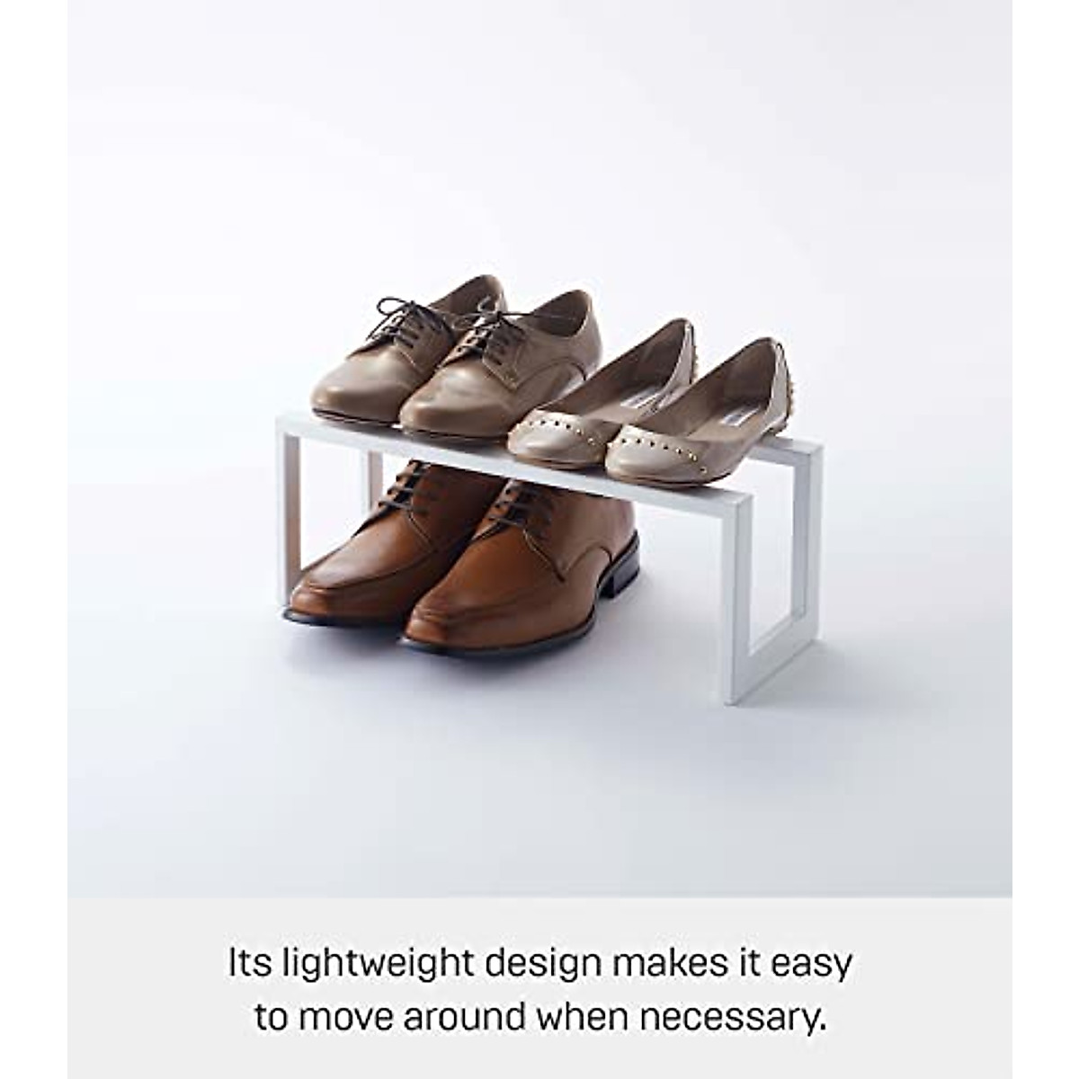 Yamazaki Expandable Home Adjustable, Small | Steel | Shoe Rack, Single, White