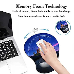 Mouse Pad Wrist Support,Ergonomic Mouse pad, Gaming Mouse Pad,Mouse Pad with Wrist Rest,Mousepad for Laptop,Office Decor Desk Accessories Mousepad with Non-Slip Rubber Base, Anime Mouse Pad
