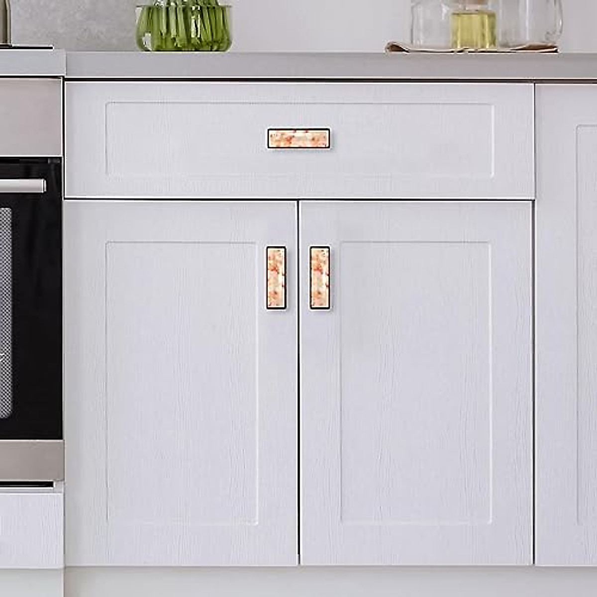 4 Pack 3.6In Double Holes Handles Pulls, Orange Tie-dye Decorative Kitchen Cabinet Dresser Drawer Closet Cupboard Door Handles Pulls for Home Bedroom Bathroom