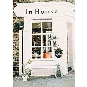 POETIC WREATH Welcome Sign Welcome Front Door Round Wood Sign Hanging Welcome Sign for Farmhouse porch Spring Welcome Sign Front Door Decoration （Blackboard welcome）