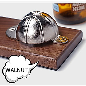 Wall-mounted magnetic bottle opener, wooden, Bottle cap catcher，Ideal Gift for Men and Beer Lovers