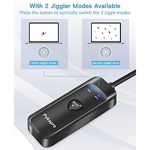 Pukapro Mouse Jiggler Undetectable Mouse Mover Wiggler Driver-Free Automatic Mouse Shaker, Undetectable USB Mouse Jiggler with ON/Off Switch, Plug & Play- Black