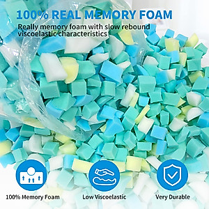 Welacer Shredded Memory Foam Filling 10lbs for Bean Bag Filler, Pillow Chair Cushion Dog Bed Arts Crafts Refill, Without Added Gel Particles, Premium Soft and Great for Stuffing, Multi Color and Shape