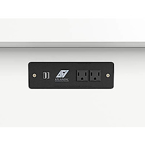 Atlantic Furniture Monroe Murphy Bed Chest with Charging Station, White