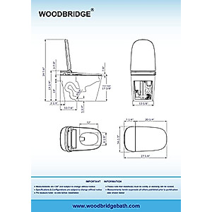 WOODBRIDGE B0931S Voice Control Smart Bidet Toilet with 1.28 GPF Dual Flush Auto Open & Close,Foot Sensor Flush,1000 Gram Map Flushing Score,LED Display,Chair Height Design and Cleaning Foam Dispenser