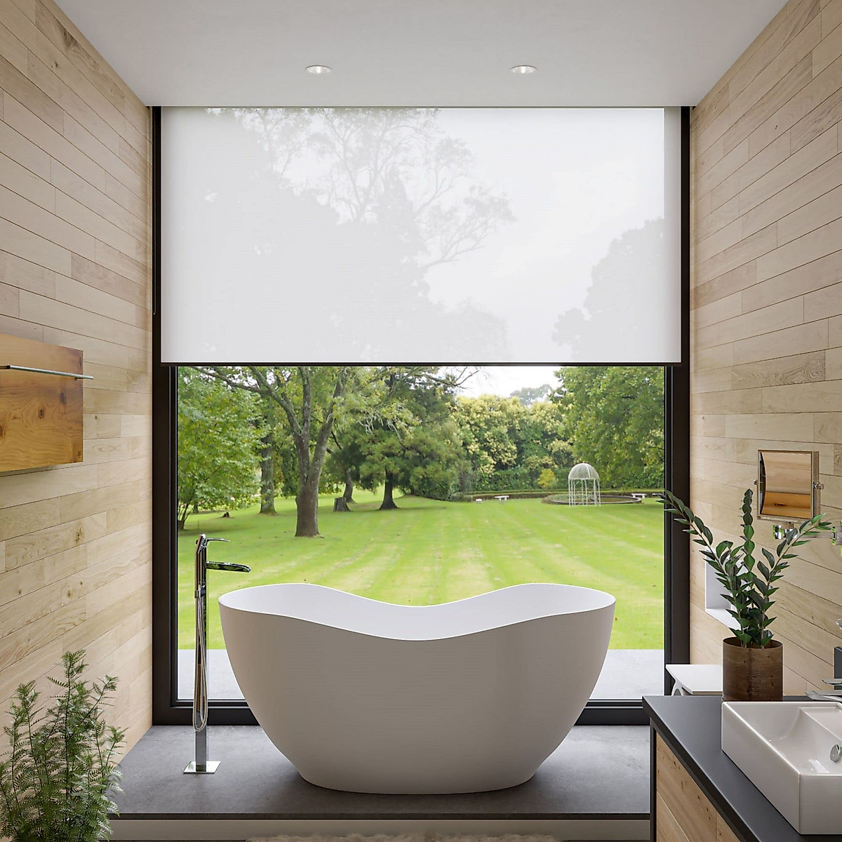 ALFI brand AB9949 66" White Solid Surface Smooth Resin Soaking Bathtub, 65.75" L x 31.5" W x 28.5" H