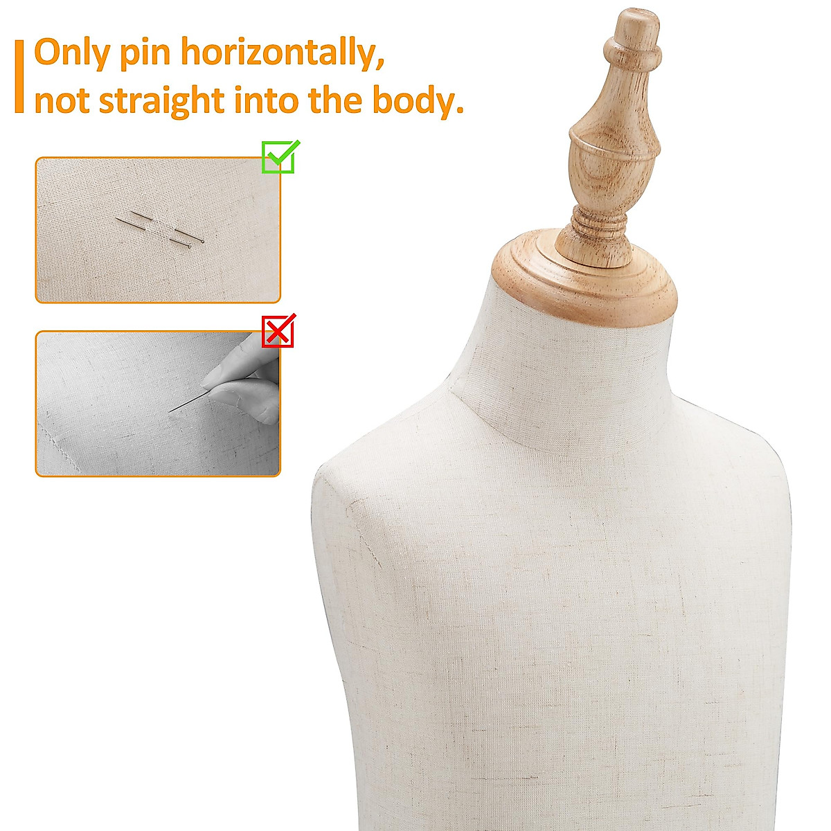 Spurgehom Kid Dress Form Adjustable Child Mannequin Body with Wood Base Toddler Clothes Mannequin Pinnable Dress Form for Apparel Scarf Window Shop Display, 4-5 Years Old