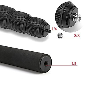 Koolertron Portable Mic Boom Pole Arm 4 Section Stretchable Padded Handheld Telescopic Aluminum Adjustable with Easy Twist Locks and Padded Handle for Professional Shotgun Microphones Fish Pole exte