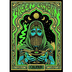 Califari Green Lantern of Mendocino Strain UV Screen Print 18 x 24, SIGNED & NUMBERED by Artist, Vivid Color Wall Art, Poster, Decor for a Home, Dispensary, or Smoke Shop