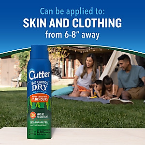 Cutter Backwoods Dry Insect Repellent, Mosquito Repellent, 25% DEET, Sweat Resistent, 4 Ounce (Aerosol Spray) (Pack of 2)