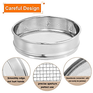 PATIKIL 20 Mesh Lab Sieve, 8" Diameter Test Sieve 304 Stainless Steel Wire Cloth (0.9mm) for Industrial Laboratory