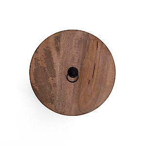 Handcrafted Wooden Mexican Tortilla Warmer Basket Chapati Roti Bread Holder Box Pancake Keeper Serveware Hot Pot Casserole Dish With Lid Home Kitchen Dining Decor, Natural Brown, 9 x 3.5 Inches