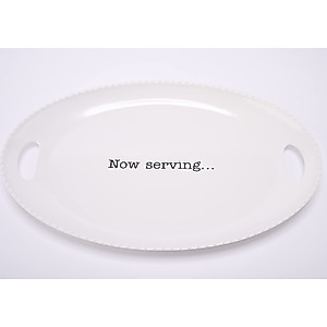 Mud Pie Melamine Serving Platter, White, 12" x 18"