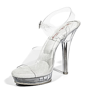 The Shoe Fairy Olympian Clear Bikini Fitness Competition Heel (us_footwear_size_system, adult, women, numeric, medium, numeric_6)