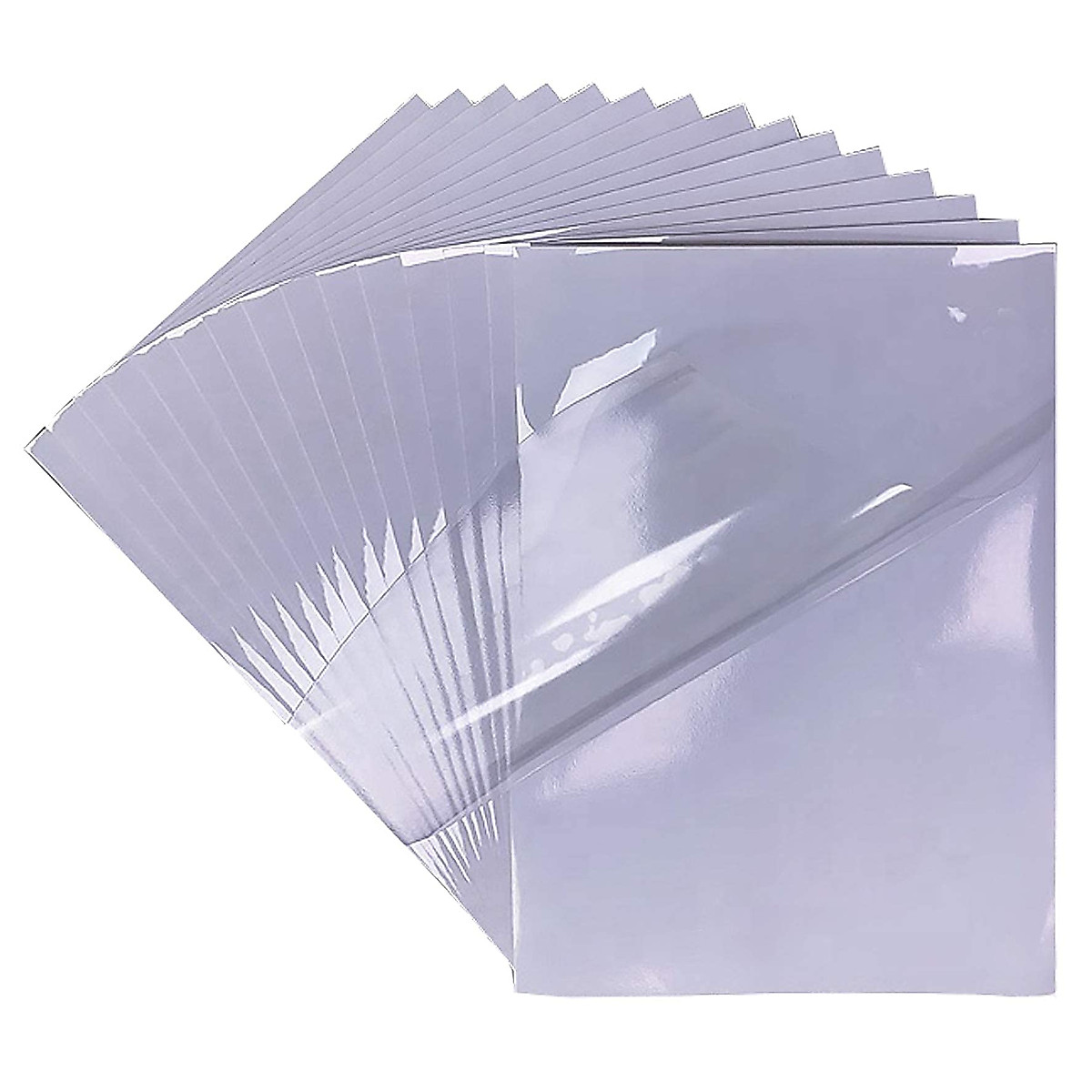 Bleidruck 50 Sheets Paper - 25 sheets 8.25x11.7 Inches Holographic Premium Cold Laminated Film & 25 Sheets A4 Crystal Clear Printable Vinyl Sticker Paper
