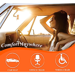 kingphenix Car Seat Cushion with 1.2inch Comfort Memory Foam, Seat Cushion for Car and Office Chair (Black)