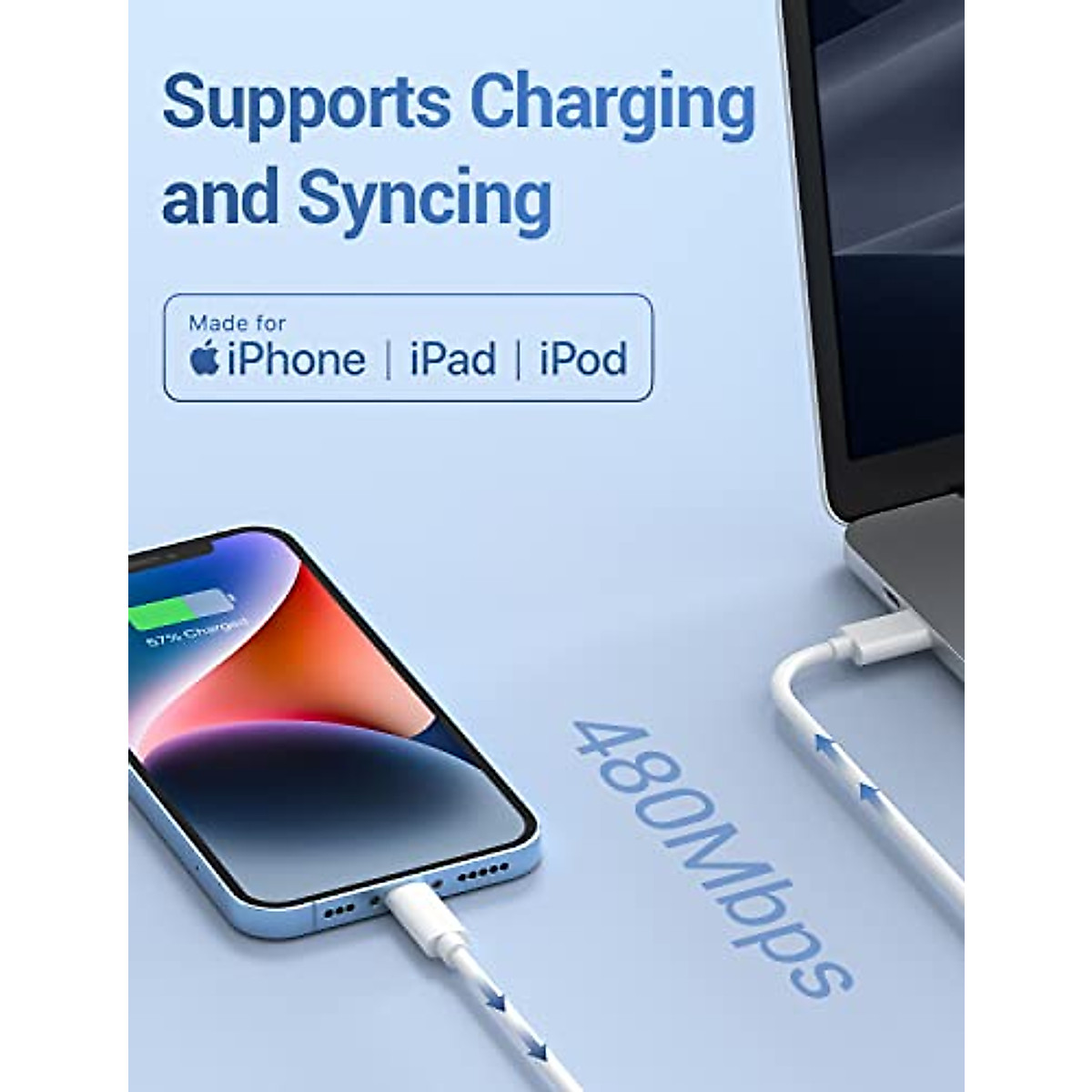 iPad Charger Fast Charging [MFi Certified], Quntis 30W GaN Quick Charger for iPhone iPad with 6.6FT USB C to Lightning Cable Compatible for iPad Pro/iPad Air/iPhone 14/14 Pro/14 Pro Max/13/12/11/XS