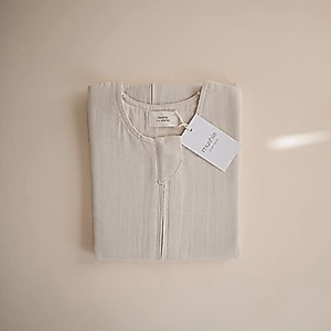 mushie Baby Wearable Blanket | 100% Organic Cotton Muslin | Sleeping Bag for Infants (Fog)