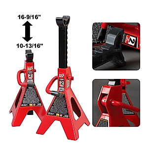 BIG RED T82040 Torin Hydraulic Trolley Floor Service/Floor Combo with 2 Jack Stands and Rolling Garage/Shop Creeper, 2 Ton (4,000 lb) Capacity, Red