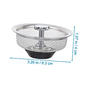 Veemoon 2pcs Filter Over Sink Strainer Stainless Sink Bathtub Drain Strainer Tub Strainer Mesh Sink Drain Strainer Tub Drain Plug Food Strainer Tub Stopper Stainless Steel Pool Floor Drain