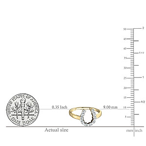 Dazzlingrock Collection 10kt Yellow Gold Womens Round Diamond Two-tone Simple Lucky Horseshoe Ring 1/20 ctw, Size 9.5