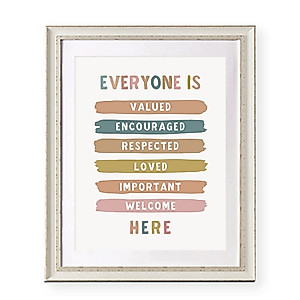 Everyone Is Welcome Here, Boho Classroom Decor, Classroom Poster, Educational, Diversity Sign, Back To School Welcome Sign, Inclusive Art Decor, Unframed (8X10 INCH) (8X10 INCH)