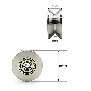Heyous V Groove Stainless Steel Silent Pulley - 600LB, Silver Tone