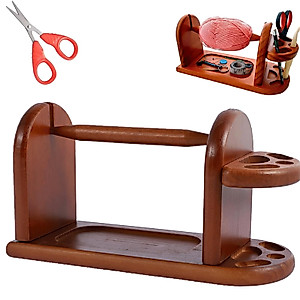 hwqsad Wooden Yarn Holder For Knitting Crochet, Yarn Holder,Yarn Holder Spinner,Yarn Holder For Knitting And Crocheting,Stable Yarn Ball Dispenser, Crochet Gift For Knitting Lovers (1pc)