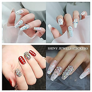 Aaiffey Face Gems Self Adhesive Face Rhinestones Stick On for Hair Gems Makeup Stickers Face,Eyes,Nail Stickers Pearls Star Rhinestones Tattoos for Women, Girls (4 Sheets)