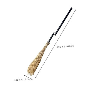 NOLITOY 2pcs Witch Broom Broomstick Witches Broom Halloween Props Halloween Broom Birthday Decoration for Girl Costumes for Halloween Fall Decor for Kitchen The Outfit Apparel Wooden Beige